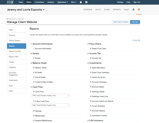 Available Reports on the eMoney Client Website : eMoney Advisor Blog